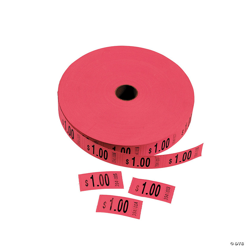 Red $1.00 Single Roll Tickets | Oriental Trading