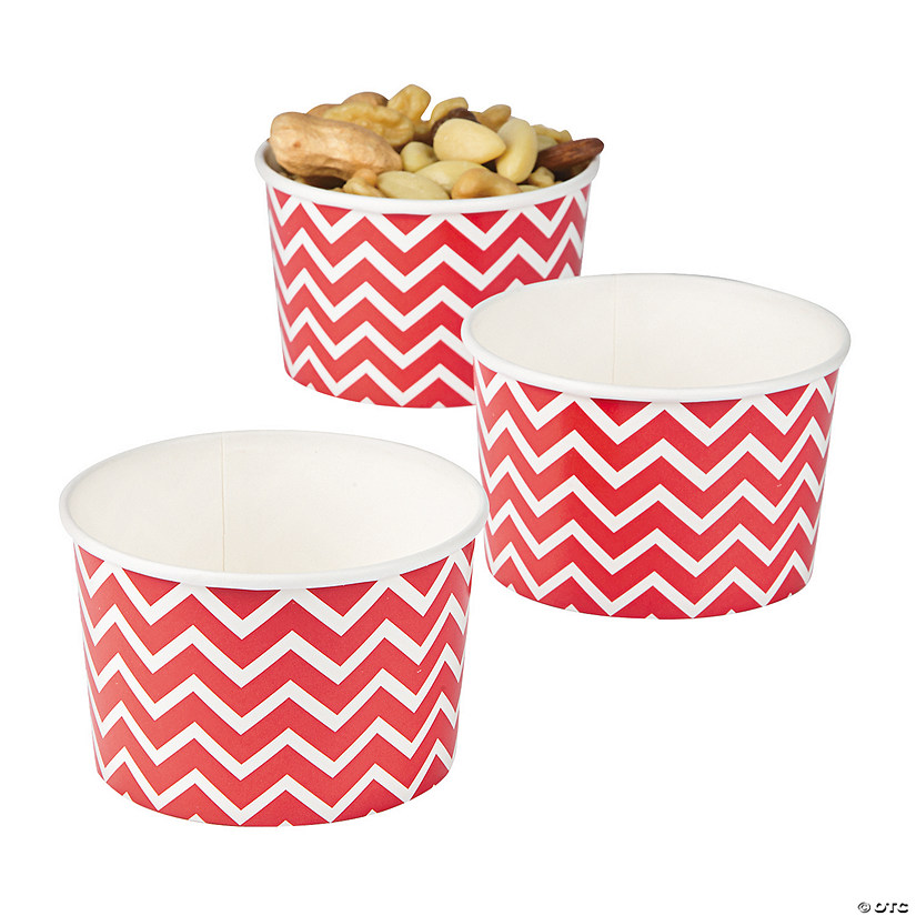 Red Chevron Snack Paper Bowls - Discontinued