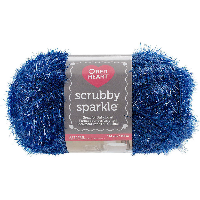 Red Heart Scrubby Sparkle Yarn-Blueberry | Oriental Trading