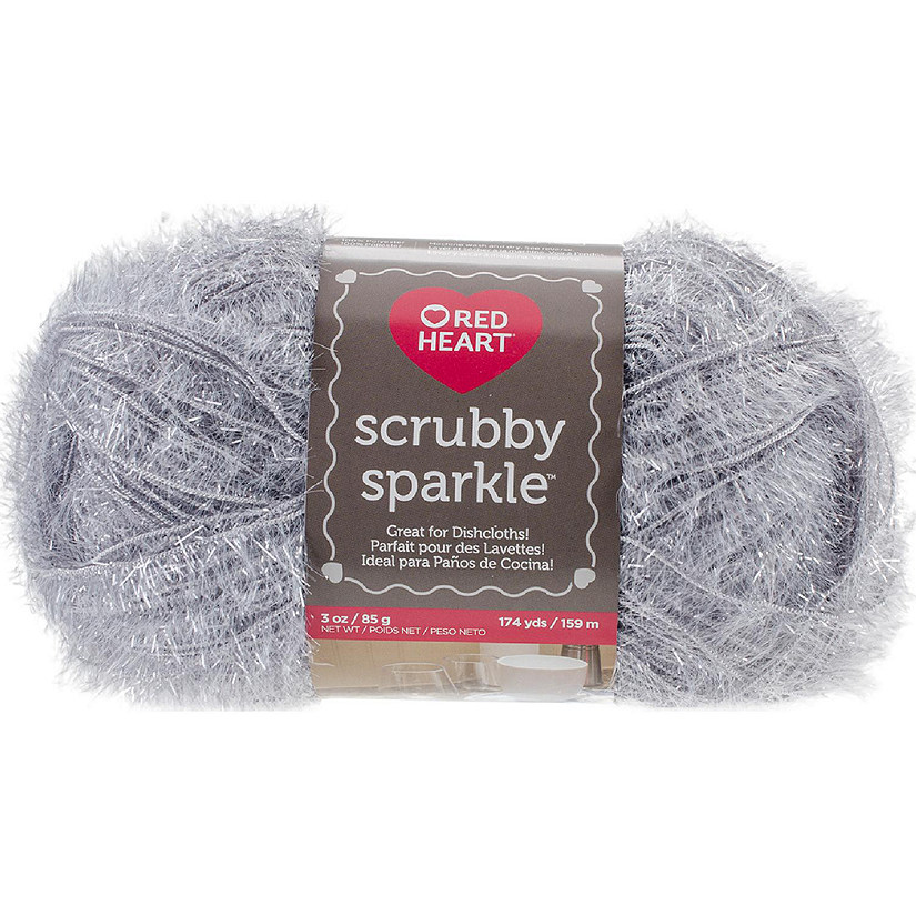Red Heart Scrubby Sparkle Yarn-Oyster | Oriental Trading