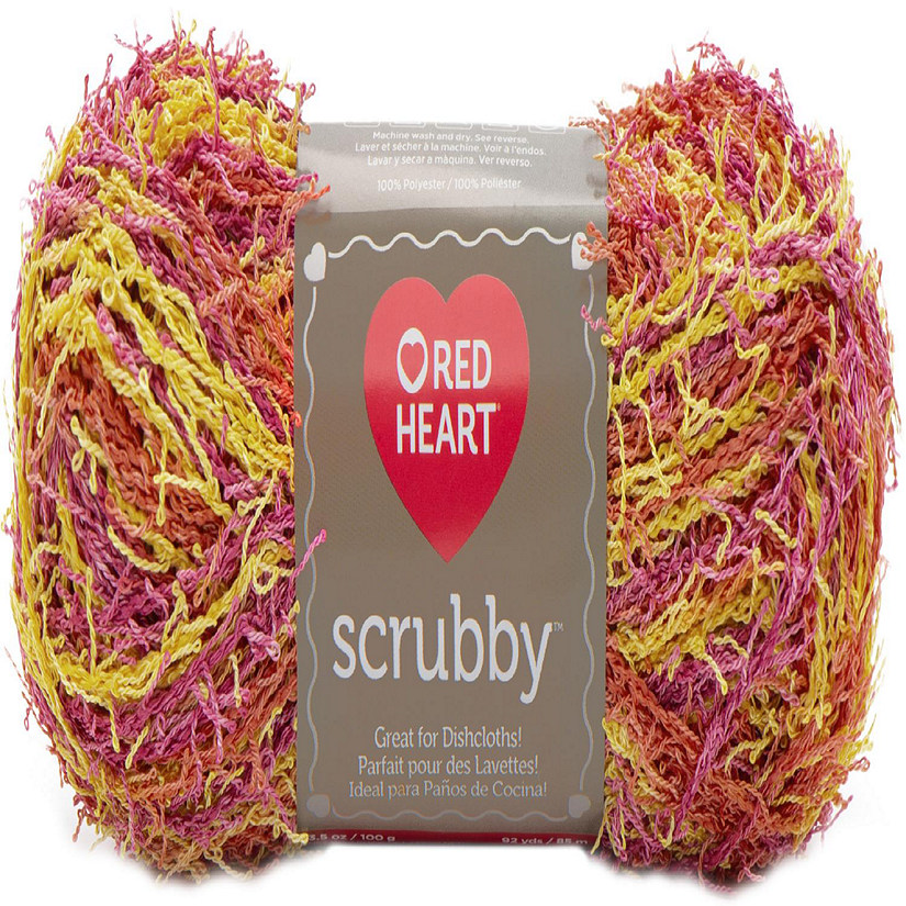 Red Heart Scrubby Yarn-Zesty