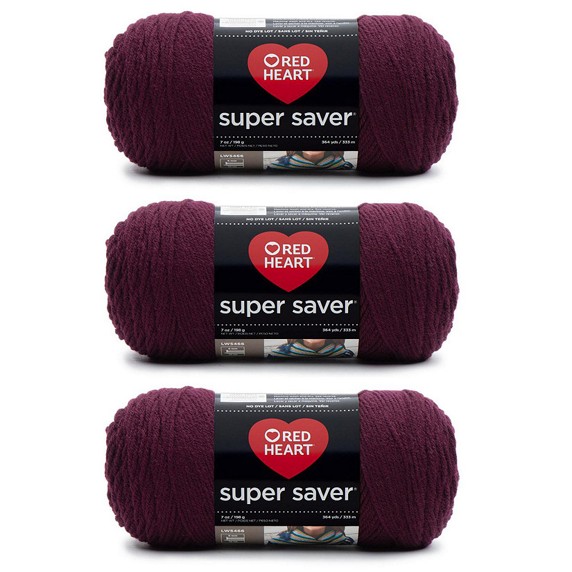 Red Heart Super Saver Yarn 3 Pack-Claret
