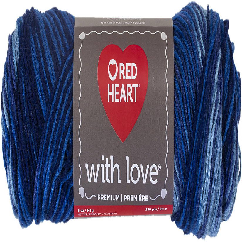 Red Heart With Love Yarn-Deep Blues | Oriental Trading