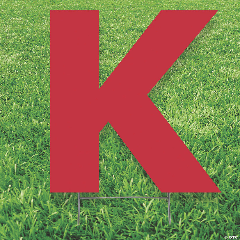 Red Letter K Yard Sign | Oriental Trading