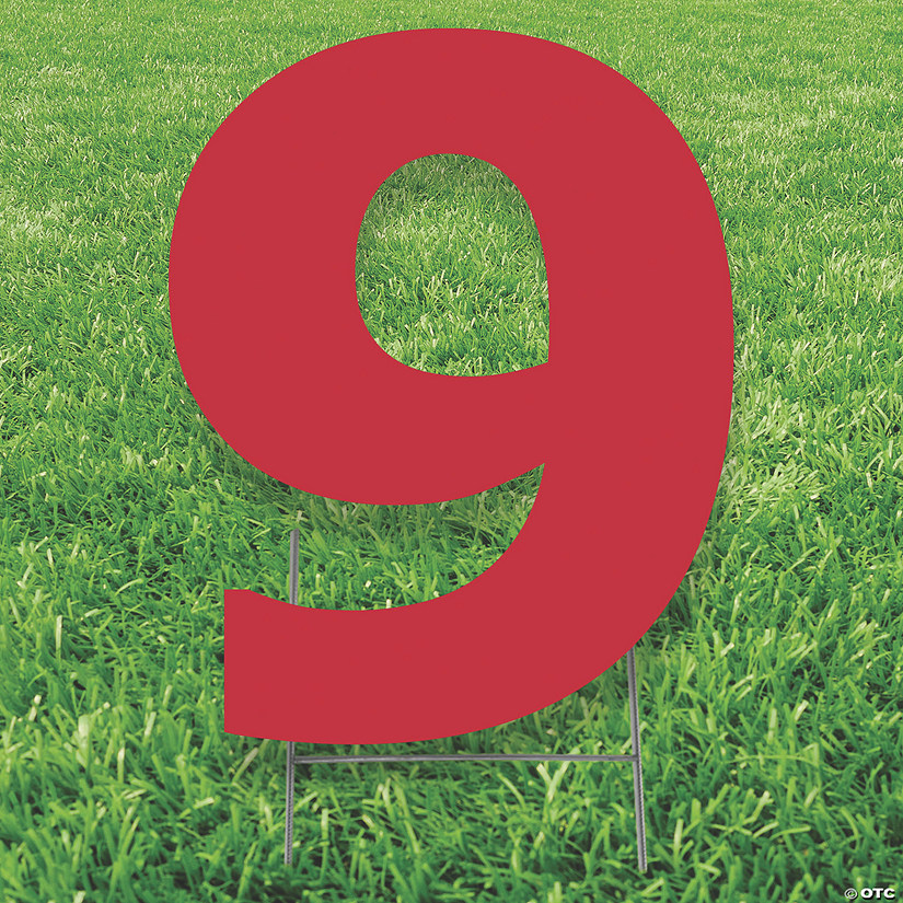 Red Number 9 Yard Sign | Oriental Trading