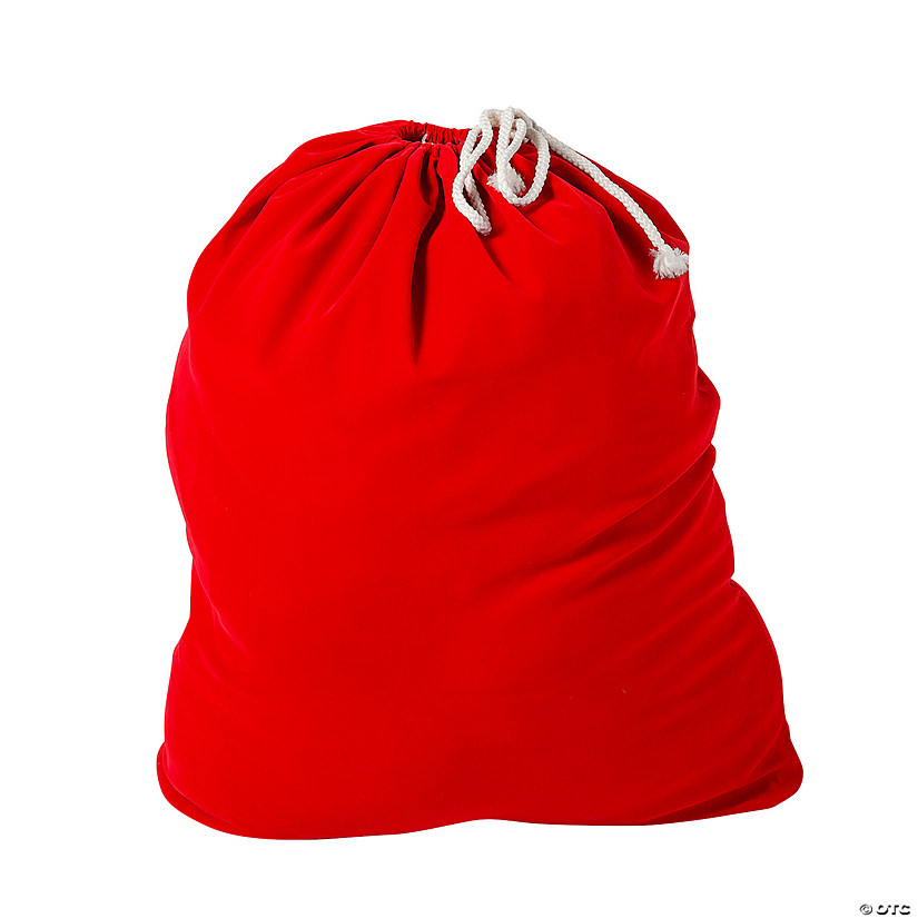 Red Velvet Santa Toy Bag | Oriental Trading