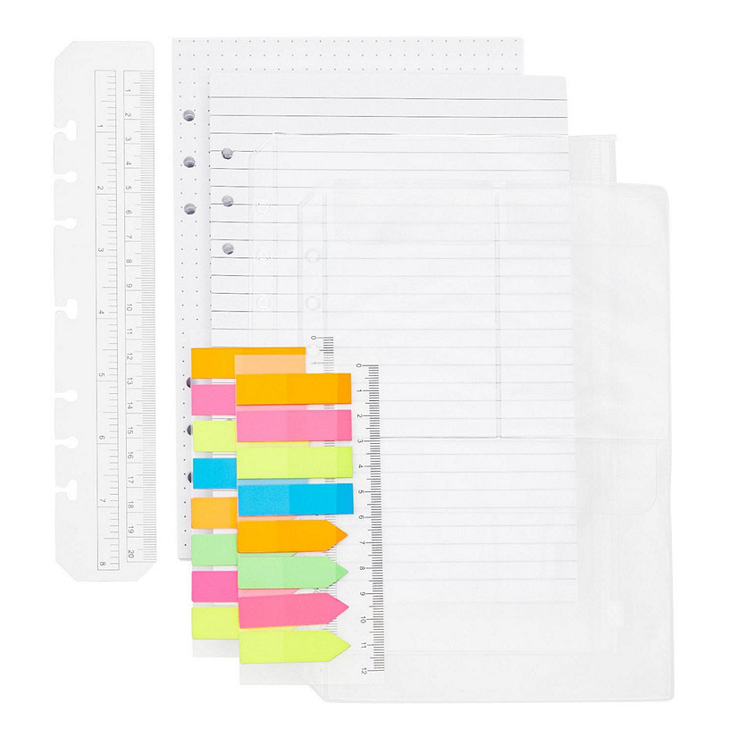 Refillable A5 Notebook Set - Dotted & Lined Filler Paper, Pocket ...