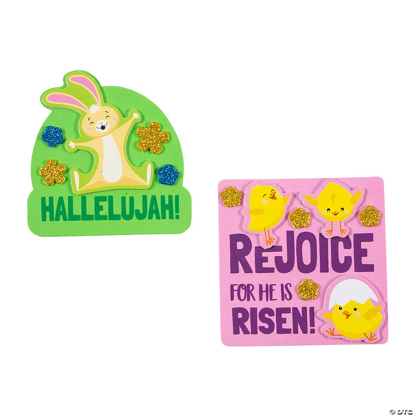 Religious Easter Bunny & Chick Magnet Craft Kit - Makes 12 - Discontinued