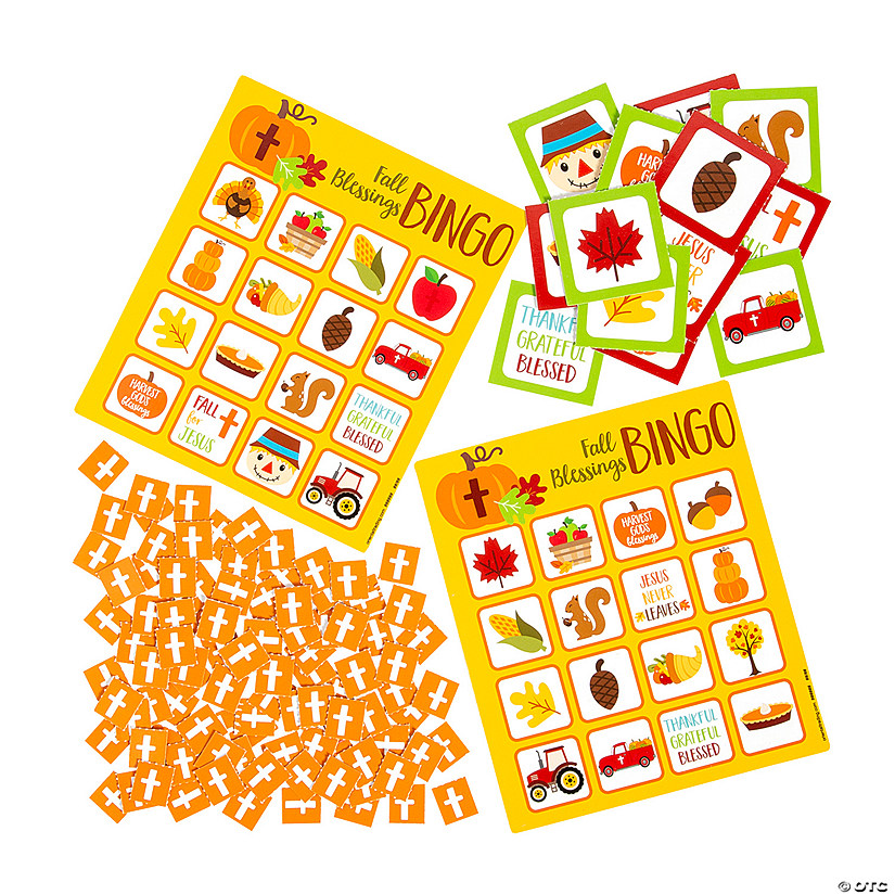 Religious Fall Blessings Bingo Game