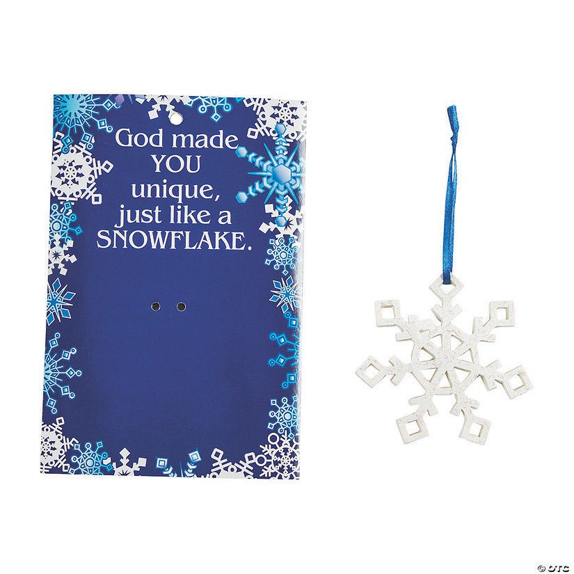Religious Snowflake Christmas Ornaments - 12 Pc.