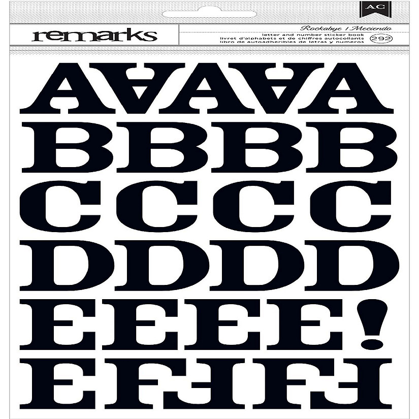 Remarks Sticker Book-Large-Rockabye-Black | Oriental Trading