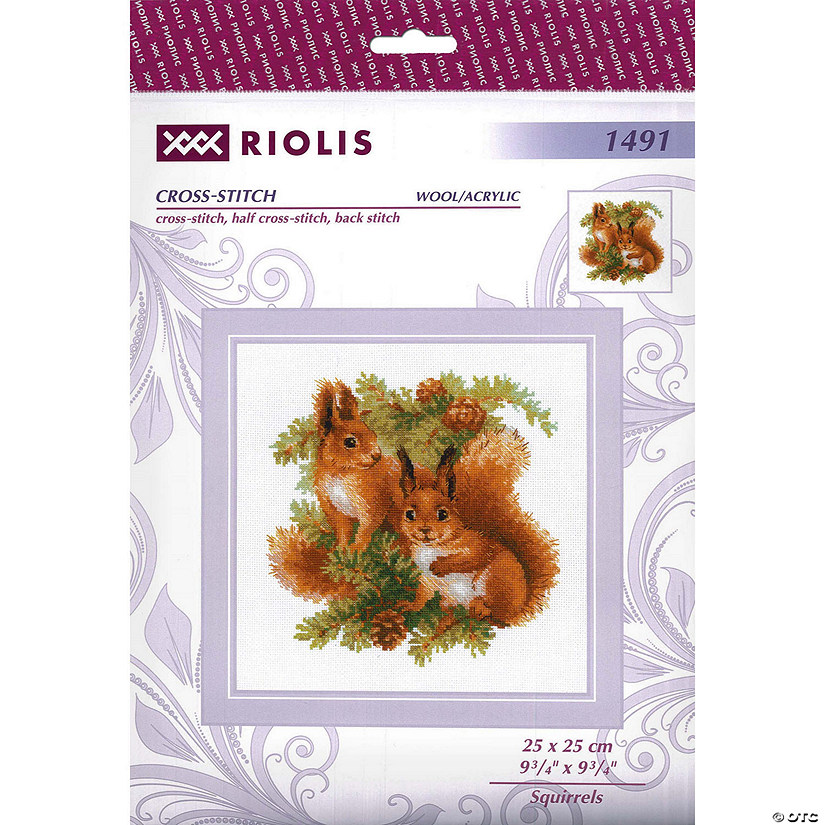 Riolis Cross Stitch Kit Squirrels