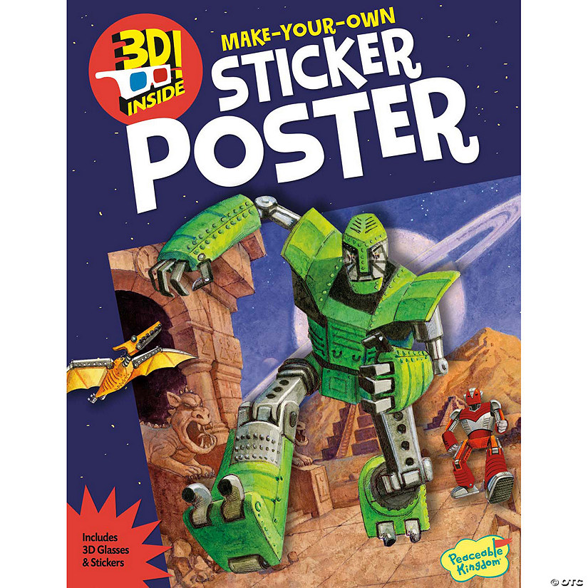 Robot Space Invasion-3D Poster Sticker Acitivity Book - Discontinued