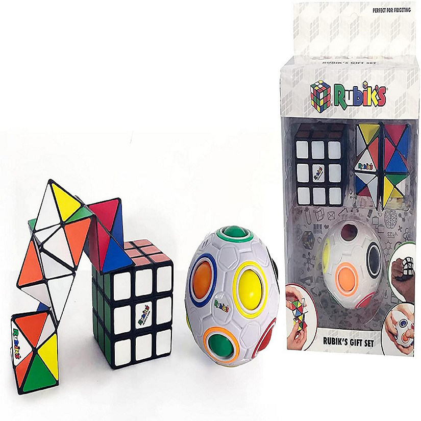 Rubiks 3 Piece Gift Set Rainbow Ball Squishy Cube Magic Star | Oriental ...
