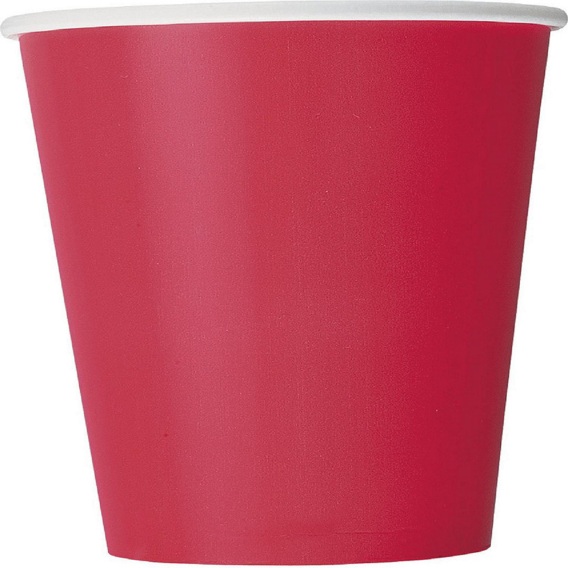 Ruby Red Solid 9oz Paper Cups - 8ct | Oriental Trading