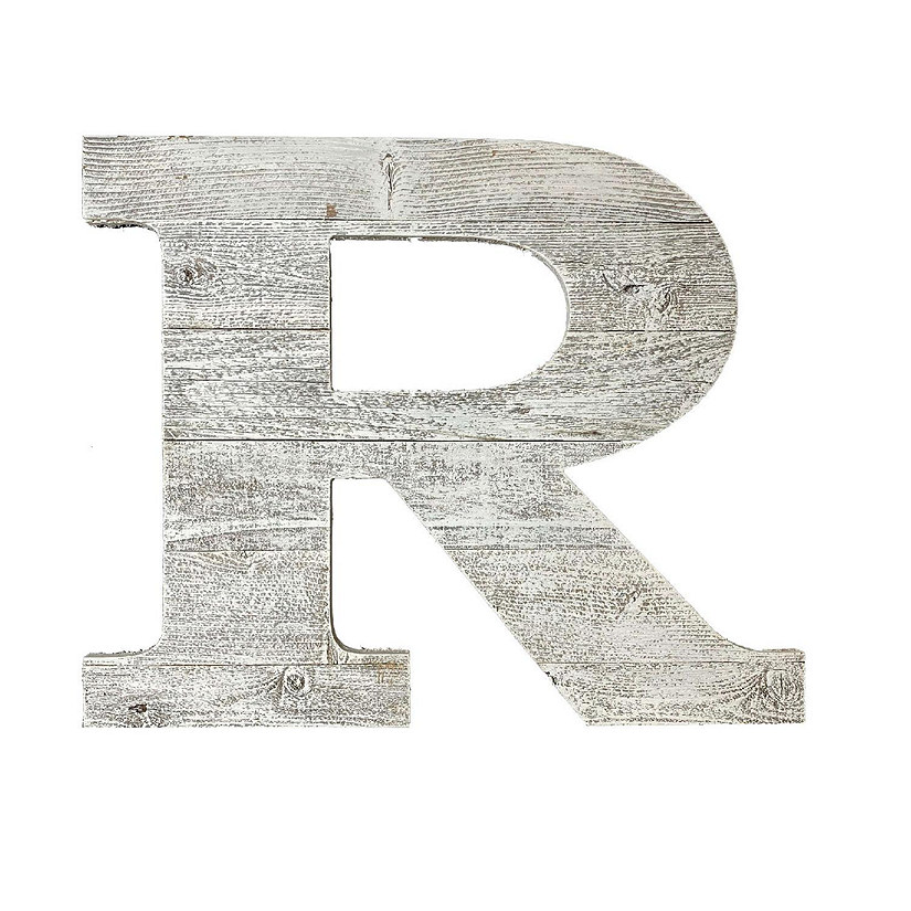Rustic Large 16 in. White Wash Decorative Monogram Wood Letter ...