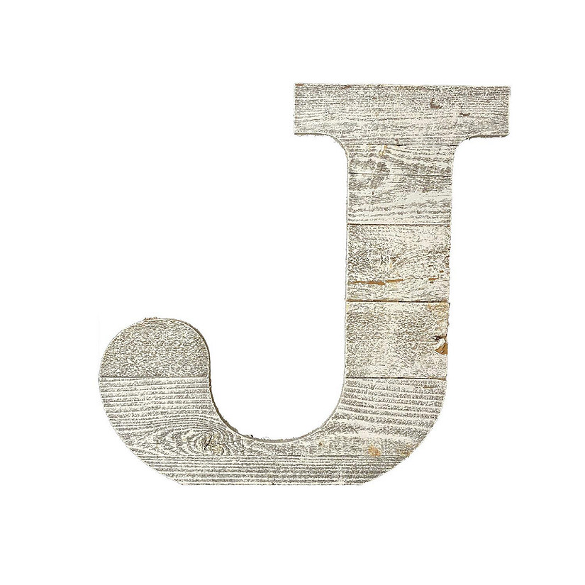 Rustic Large 16 in. White Wash Decorative Monogram Wood Letter ...