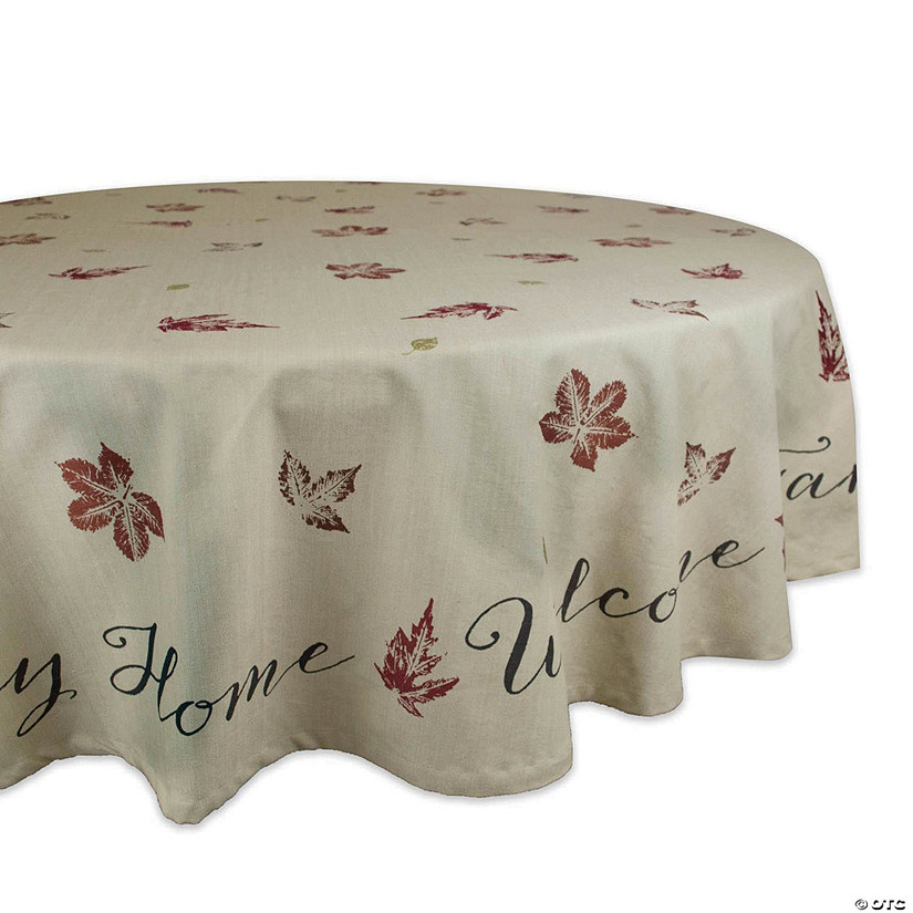 Rustic Leaves Print Tablecloth 70 Round | Oriental Trading