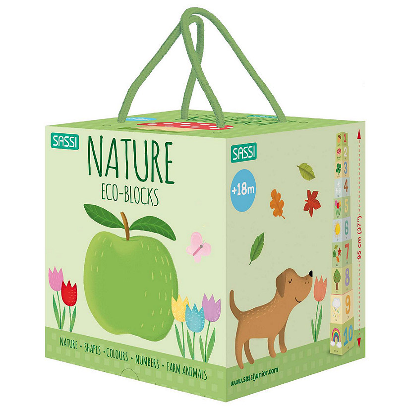 Sassi: Eco-Blocks - Nature - 10 Stacking Cubes & Booklet, Nature, Colors | Oriental Trading