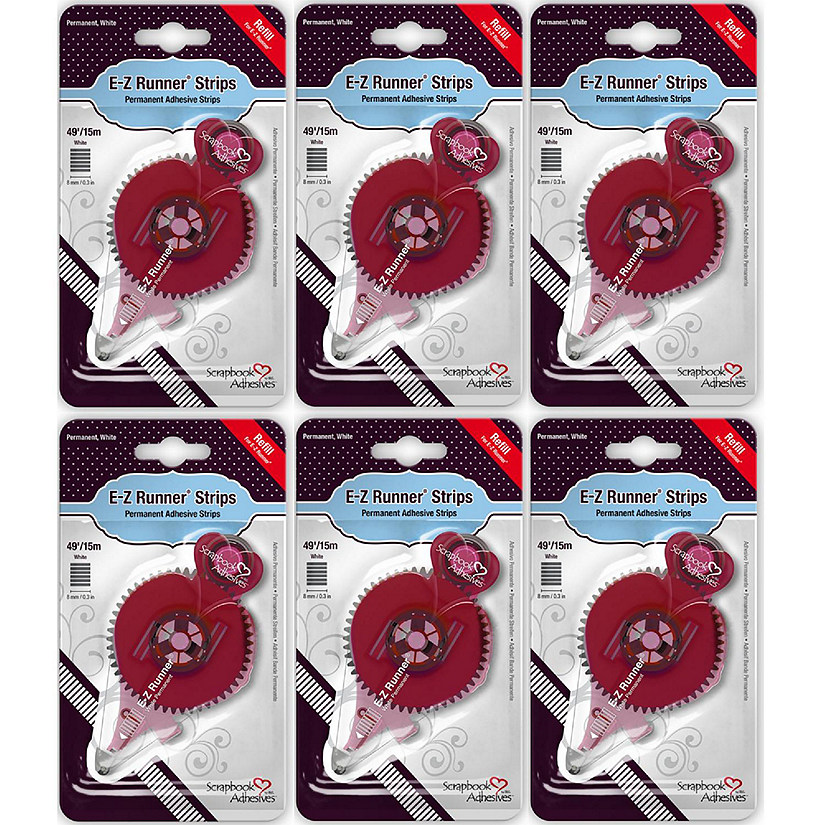 Scrapbook Adhesives: E-Z Runner: Double-Sided Permanent Adhesive Refill Cartridges, 6 Pack ...