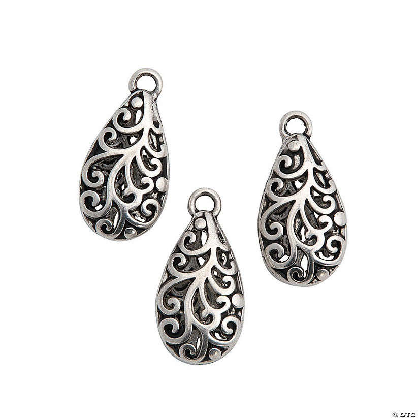 Scrolled Teardrop Charms - Discontinued