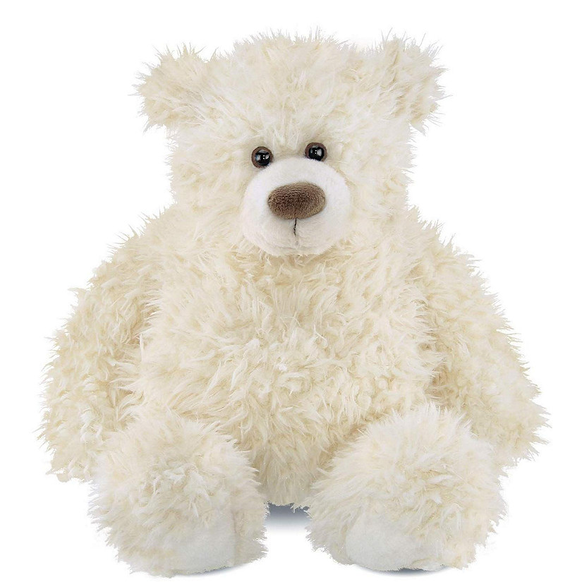 Scruffy White Plush Teddy Bear Stuffed Animal, 18 inch