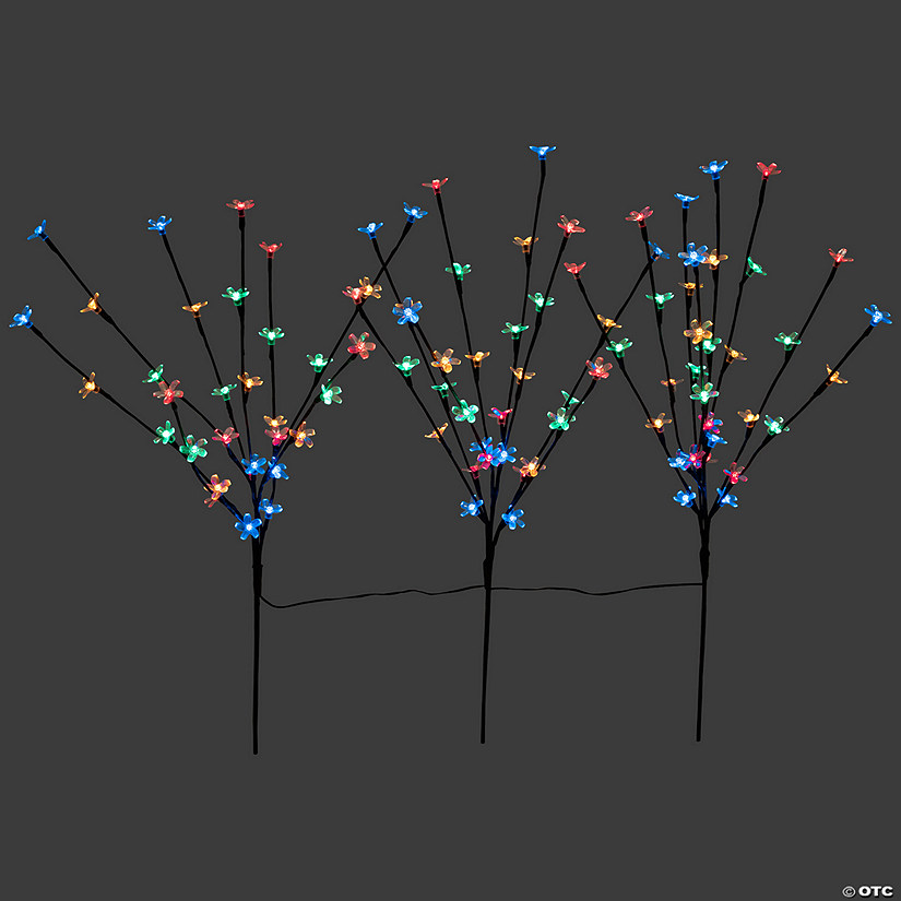 Set of 3 Pre-Lit Cherry Blossom Artificial Tree Branches 2.5 ...