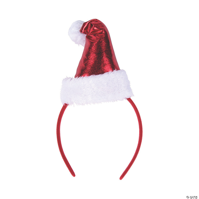 Shiny Santa Hat Headbands - 6 Pc.
