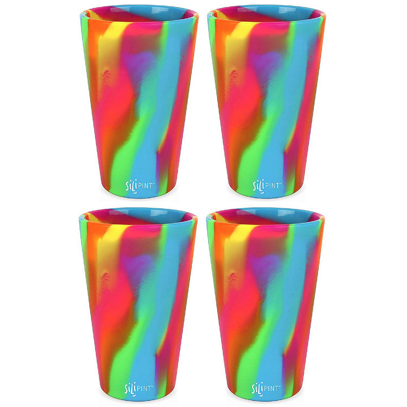 Silipint: Silicone Pint Glasses: 4 Pack Hippie Hops - 16Oz Unbreakable ...