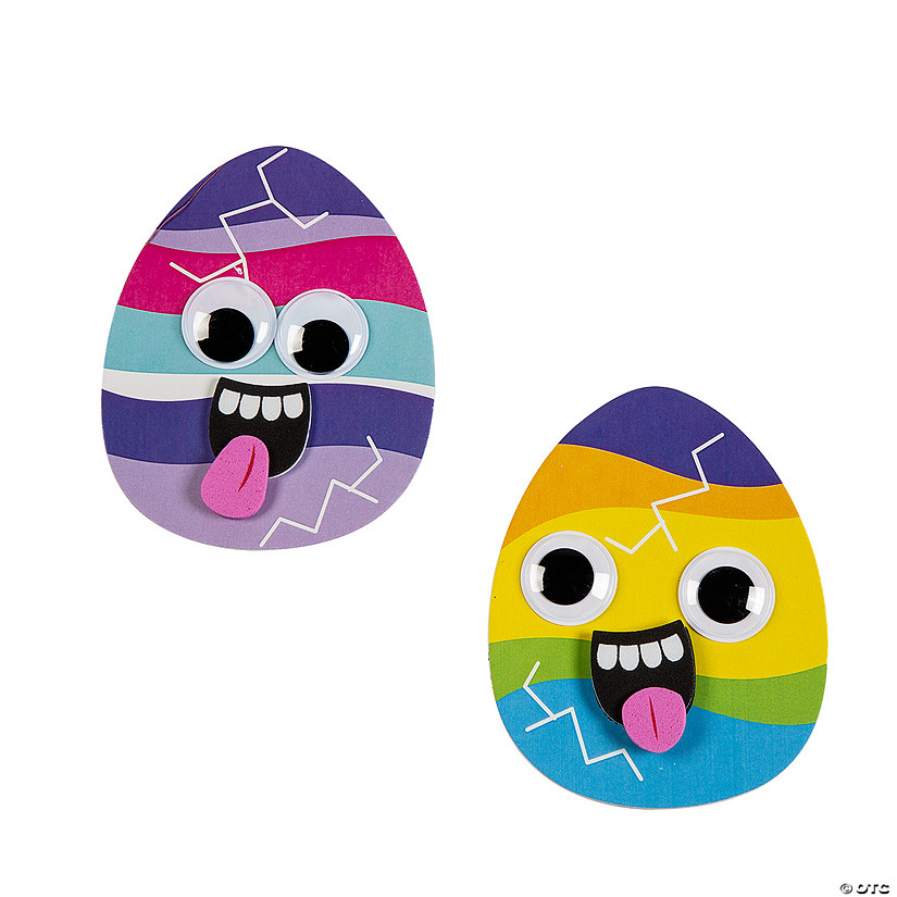 Silly Cracked Easter Egg Magnet Foam Craft Kit - Makes 12 - Discontinued