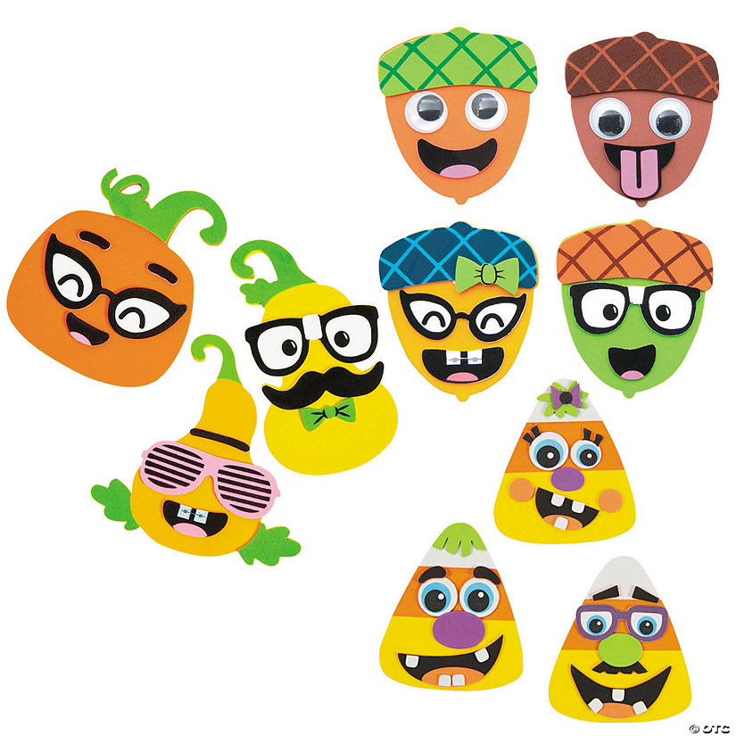 Silly Fall Magnet Craft Assortment Kit - Makes 36