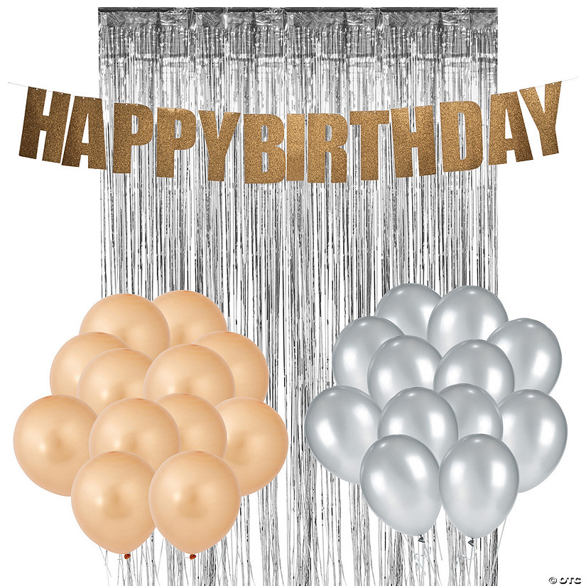 Silver & Gold Party Backdrop Decorating Kit - 39 Pc. | Oriental Trading