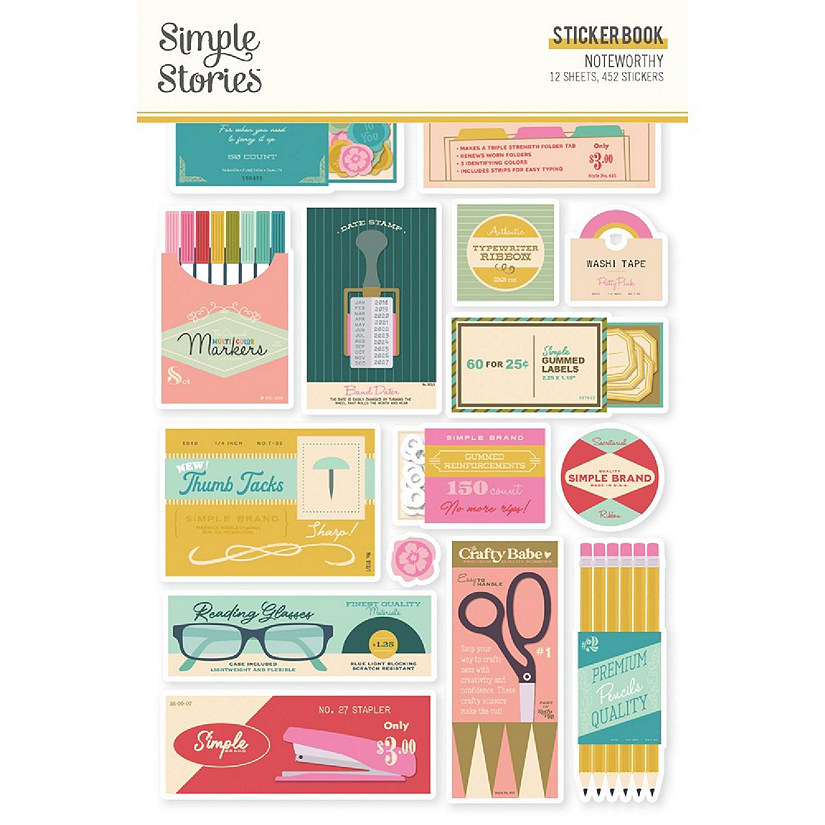 Simple Stories Sticker Book 12/Sheets-Noteworthy | Oriental Trading