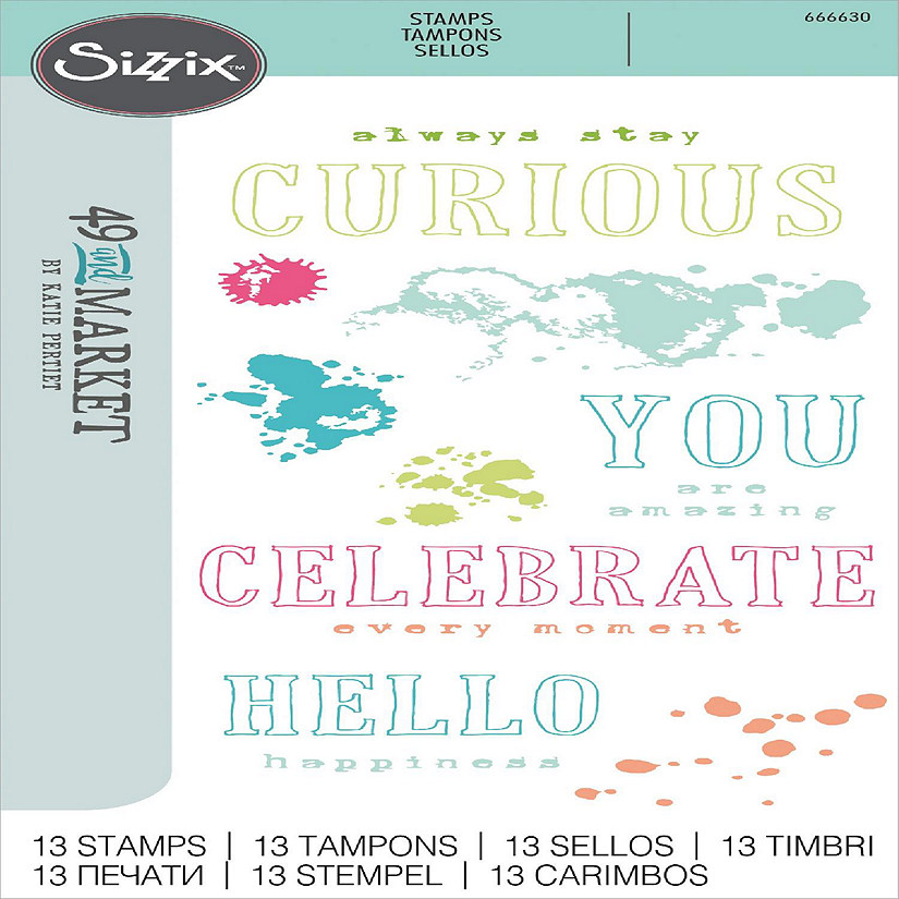 Sizzix Clear Stamps By 49 & Market-13/Pkg | Oriental Trading