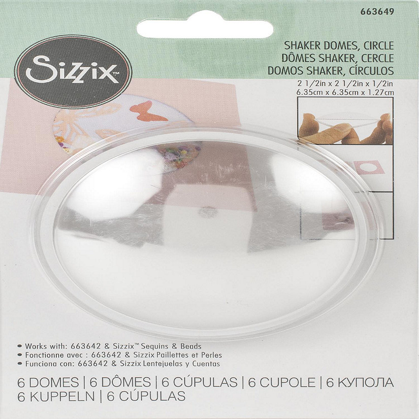 Sizzix Making Essentials Shaker Domes-Circle 2.5", 6/Pkg | Oriental Trading