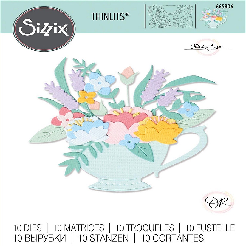 Sizzix Thinlits Dies By Olivia Rose 10/Pkg-Tea Time | Oriental Trading