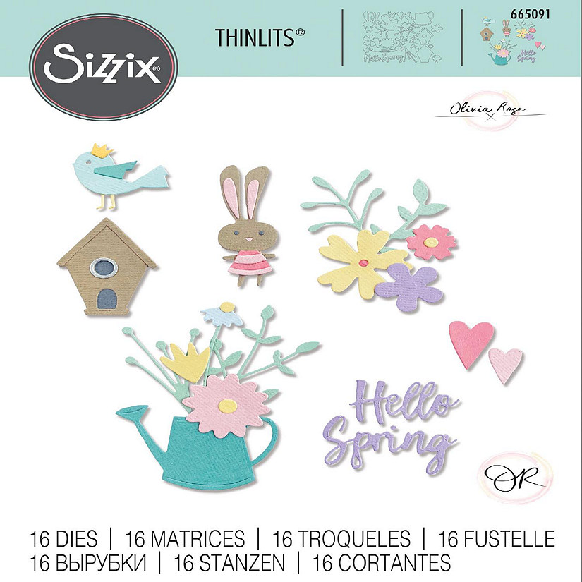 Sizzix Thinlits Dies By Olivia Rose 16/Pkg-Hello Spring | Oriental Trading