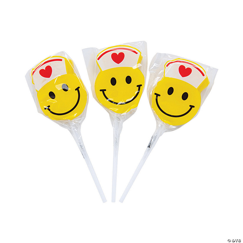 Smile Face Nurse Lollipops - 12 Pc. | Oriental Trading