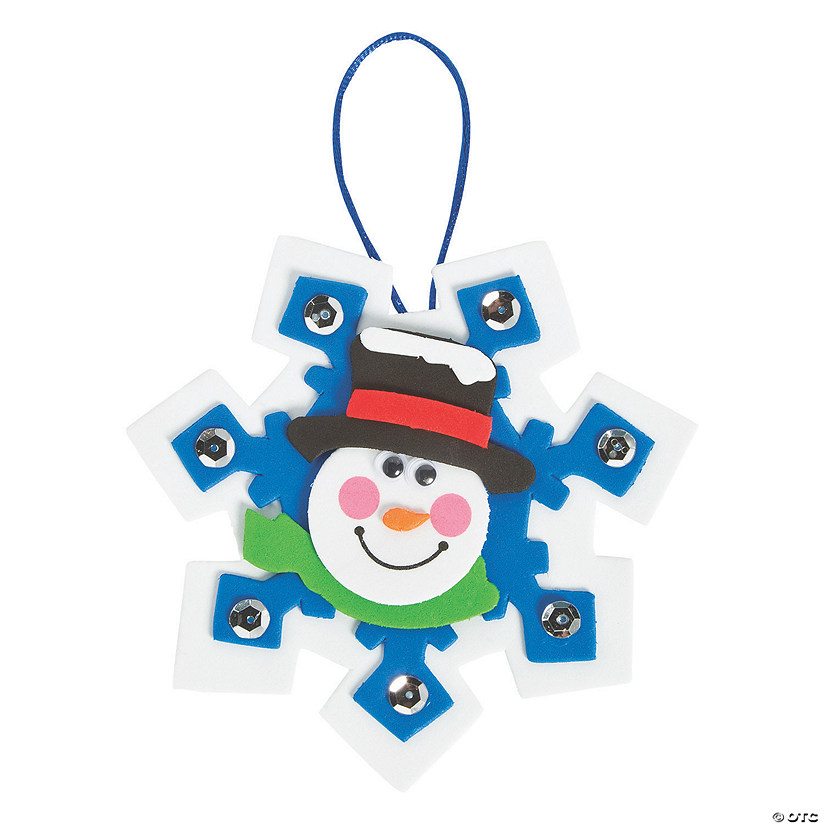 Snowman Snowflake Christmas Ornament Craft Kit - Makes 12 - Discontinued