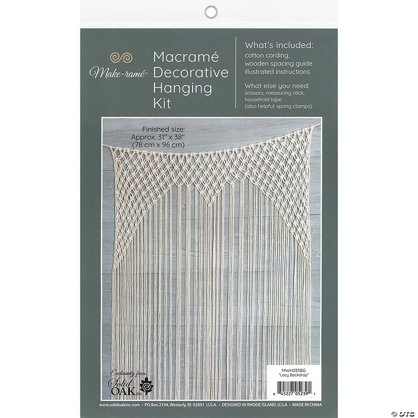 Solid Oak Make-rame Macrame Wall Hanging Lacy Backdrop Kit