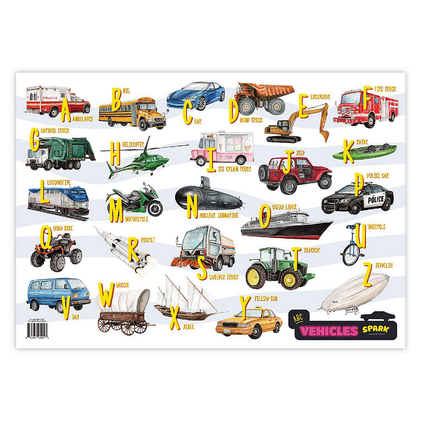 Spark Vehicle Wall Poster Learn ABC Wall Decor 18 x 24 | Oriental Trading