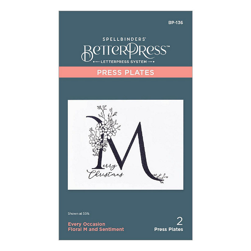 Spellbinders BetterPress Letterpress System Press Plates-Floral M