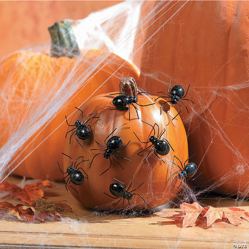 Spider Pumpkin Push-Ins Halloween Decoration - 12 Pc. - Discontinued