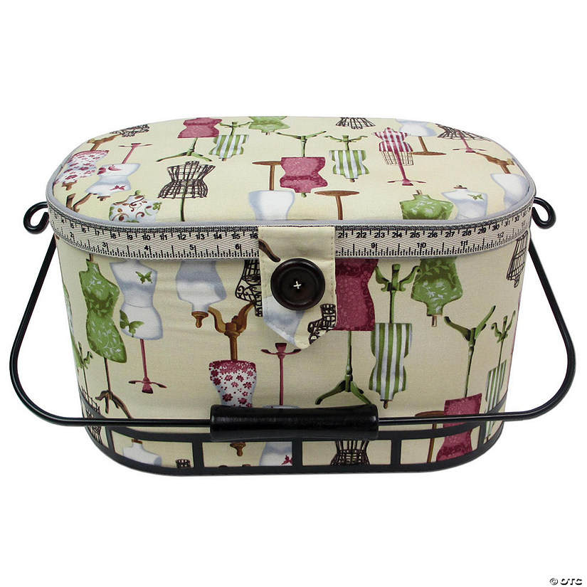 St Jane Sewing Baskets Large Oval w/Metal Handle