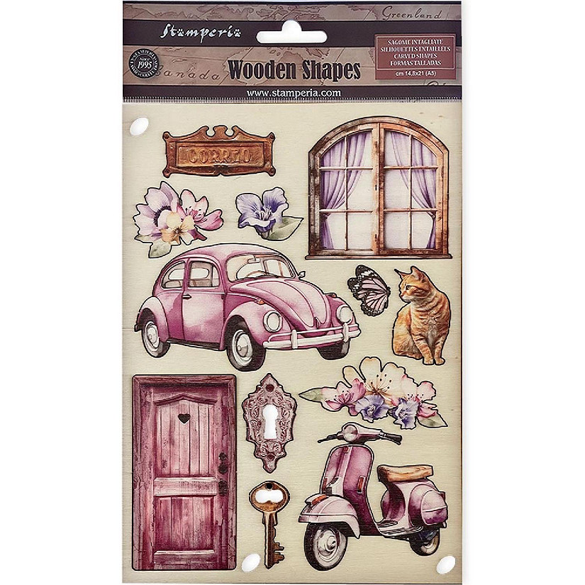 Stamperia Colored Wooden Shapes A5-Lavender | Oriental Trading