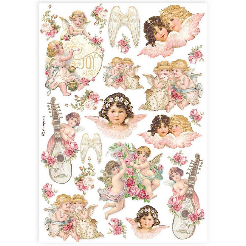Stamperia Rice Paper Sheet A4-Angels | Oriental Trading