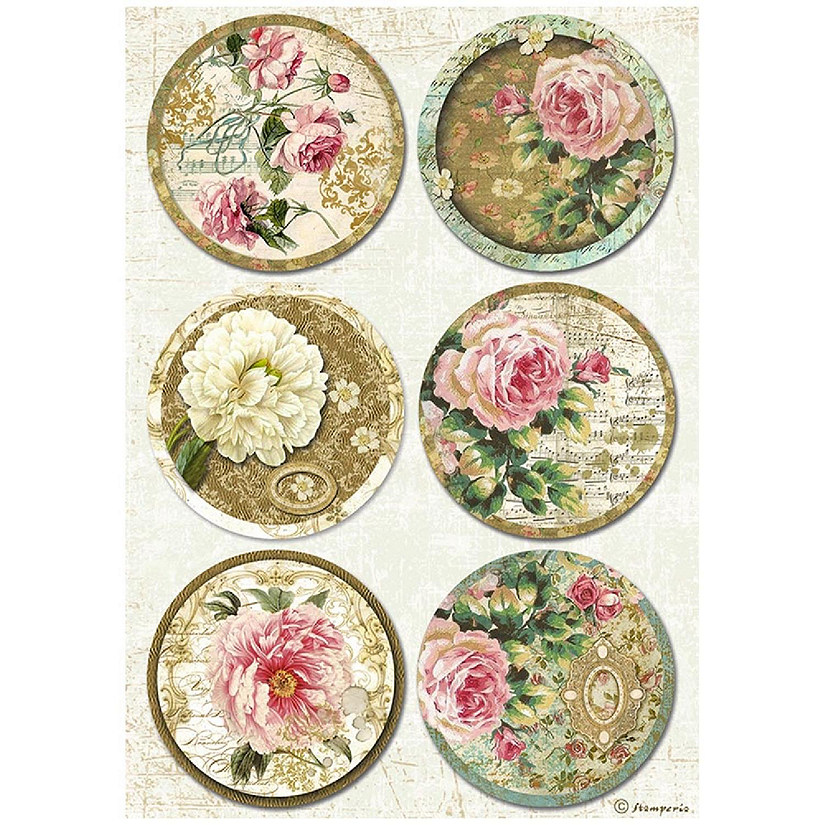 Stamperia Rice Paper Sheet A4-Precious Rounds