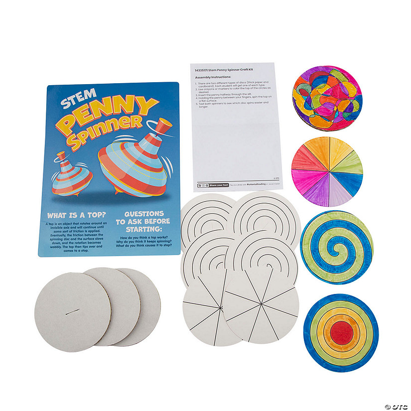 STEAM Coin Spinner Activity Learning Challenge Craft Kit - Makes 12
