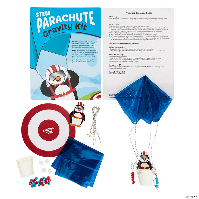 STEM Parachute Gravity Activity Learning Challenge Craft Kit - Makes 12