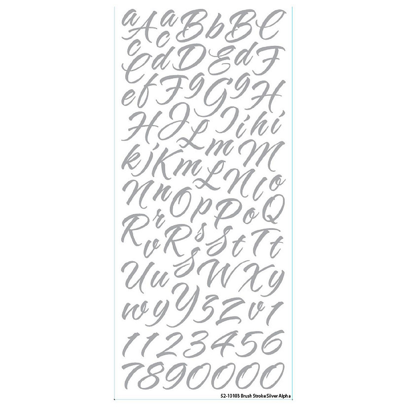 Sticko Alphabet Stickers-Brush Stroke Silver